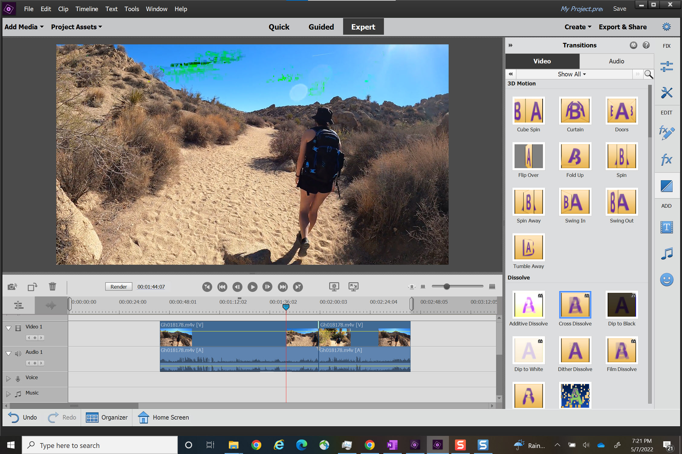 Random green digital pixels in 4k PE video editor - Adobe Product ...
