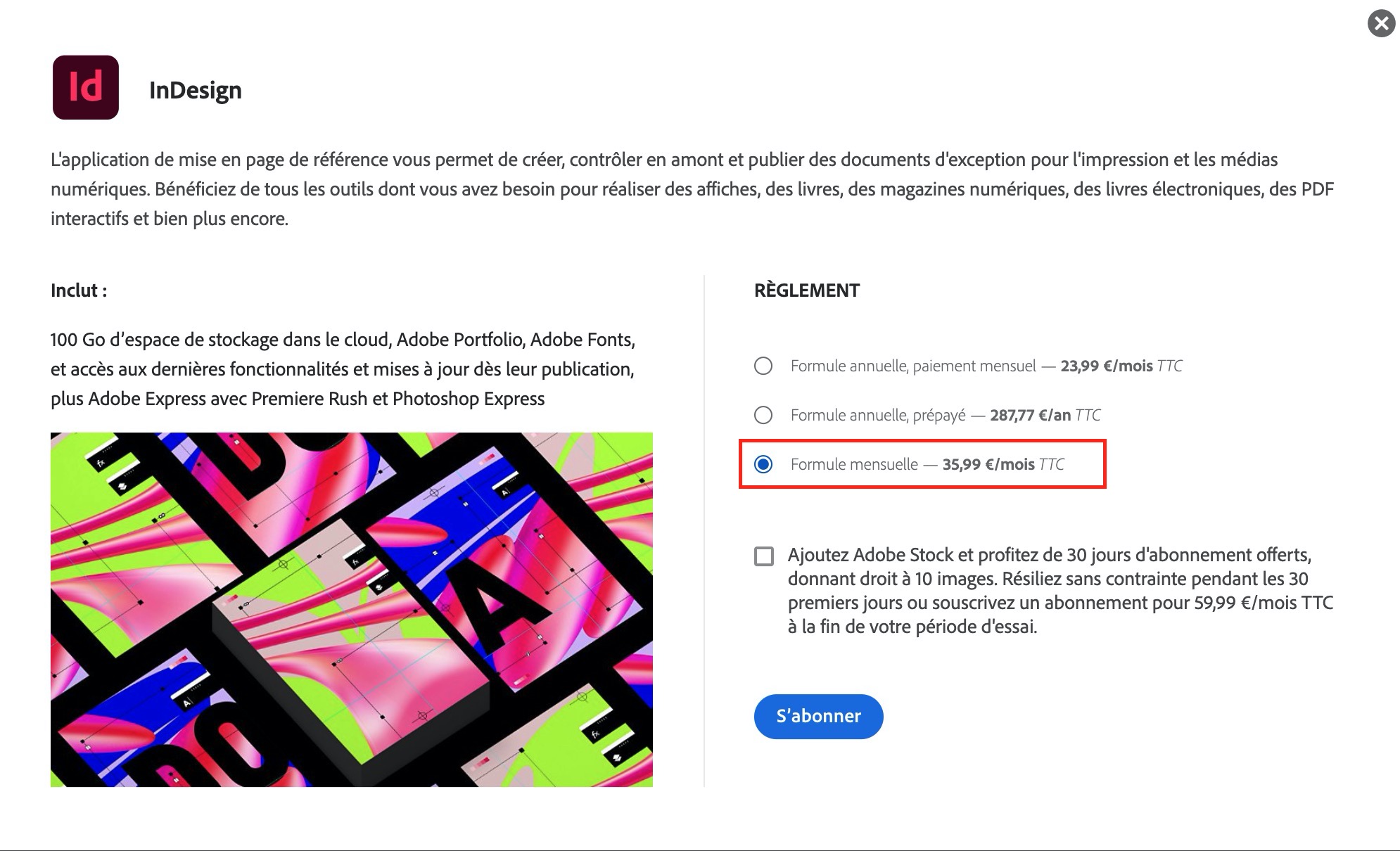 abonnement mensuel - Adobe Community - 12929503