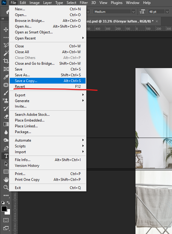 please put the "revert" button not above export - Adobe Community ...