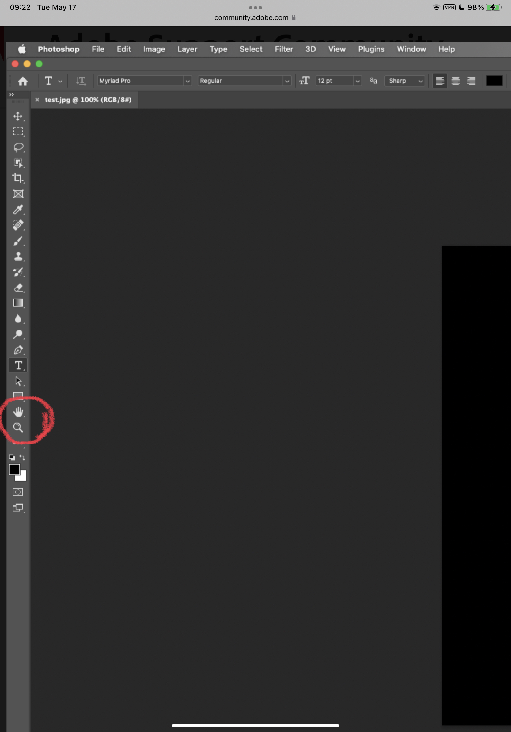 Photoshop stuck on hand tool - Page 2 - Adobe Community - 12946254