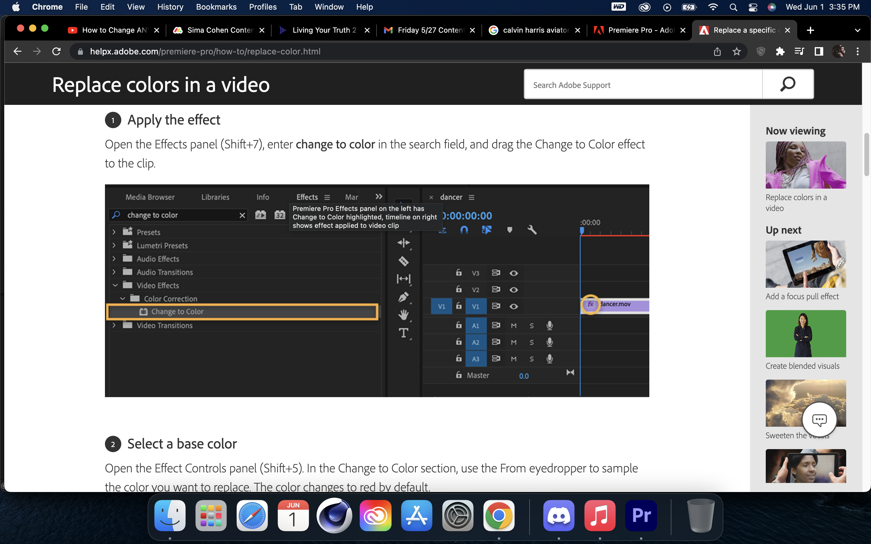 Missing Effect - Change to Color - Adobe Community - 12979621