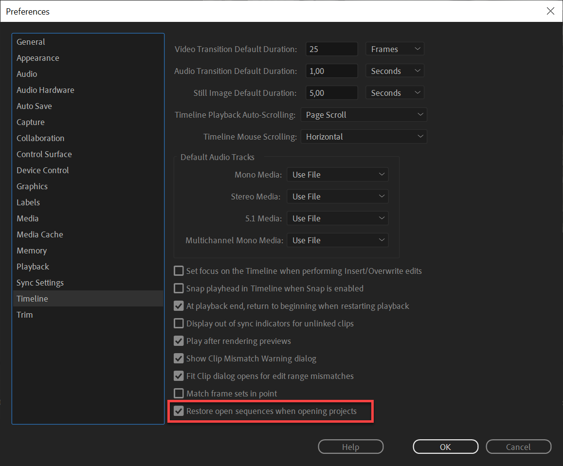 Rearranged Timelines - Adobe Community - 12985324
