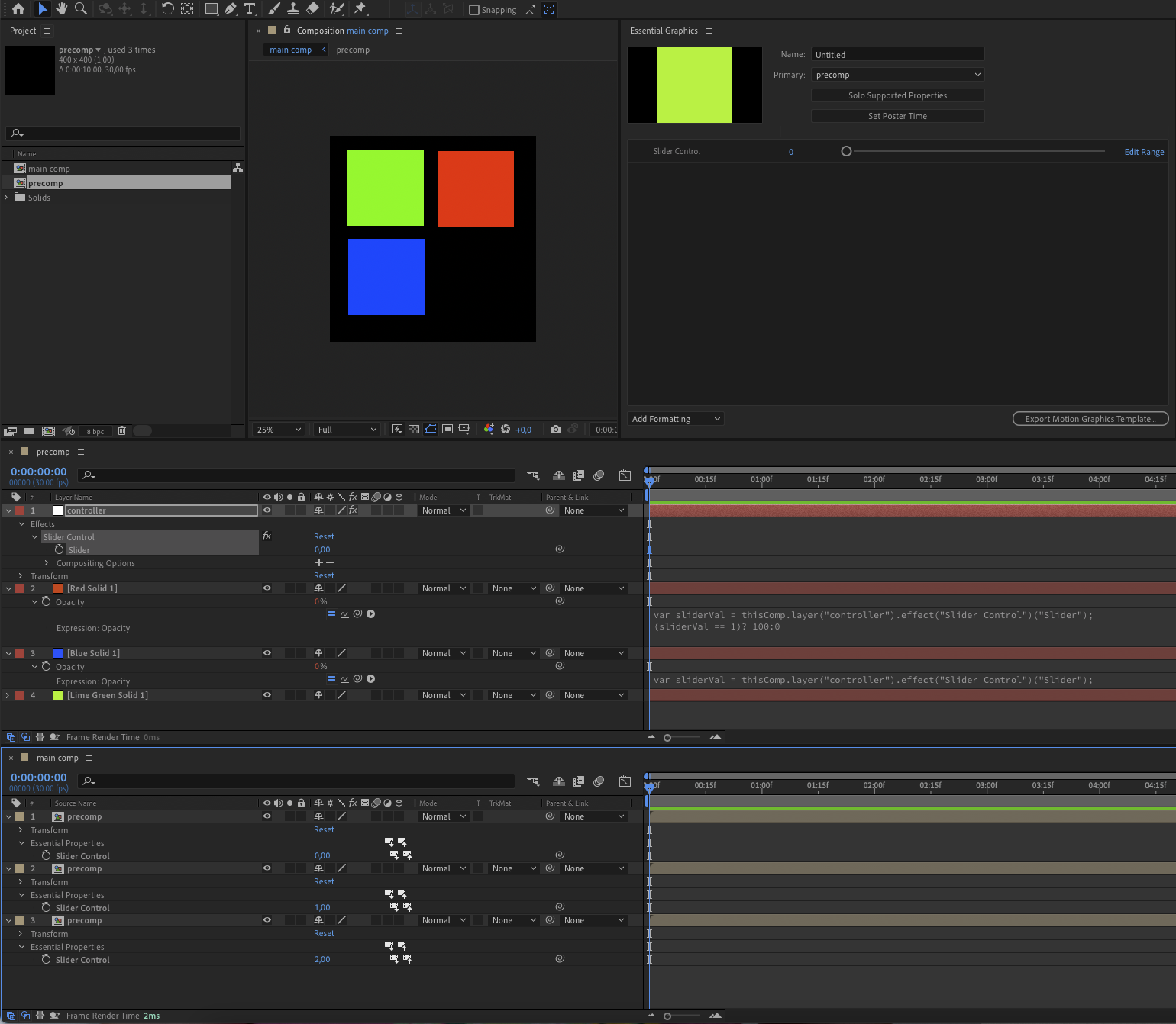 Solved: Call image in pre composition by name with express... - Adobe ...