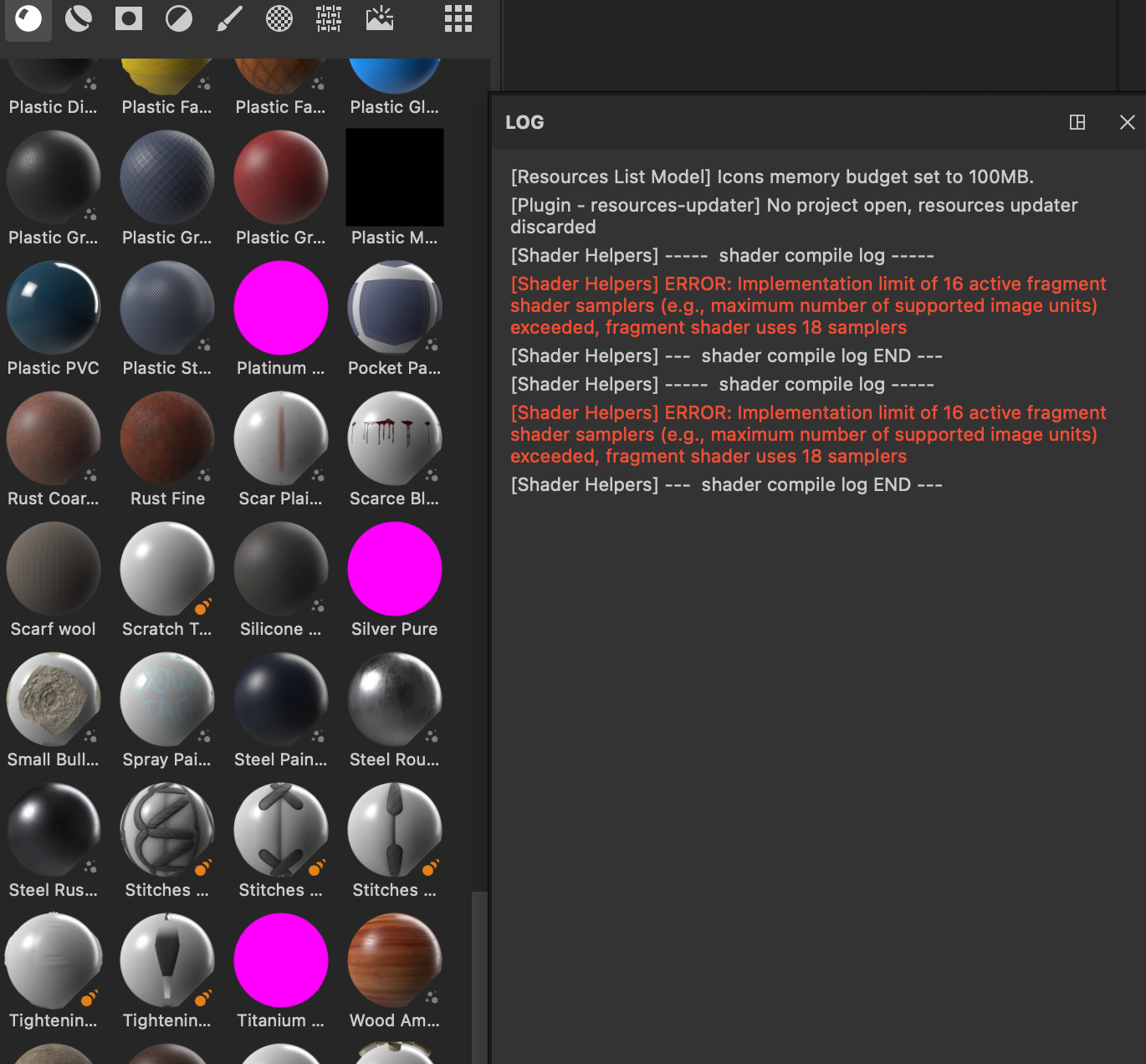Starter assets materials turned pink - Adobe Product Community - 12995315
