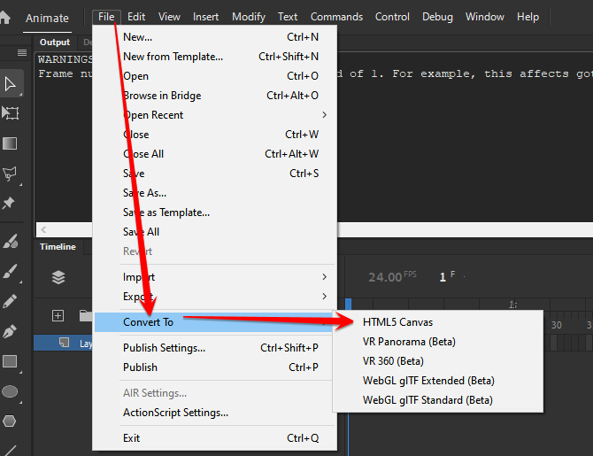 I want to convert something to html but there is n... - Adobe Community ...