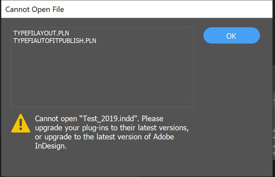 Solved: The document created in Indesign 2019 does not ope... - Adobe Community - 10830530
