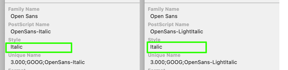 Solved: "Apply italics" always chooses Light italic instea... - Adobe ...