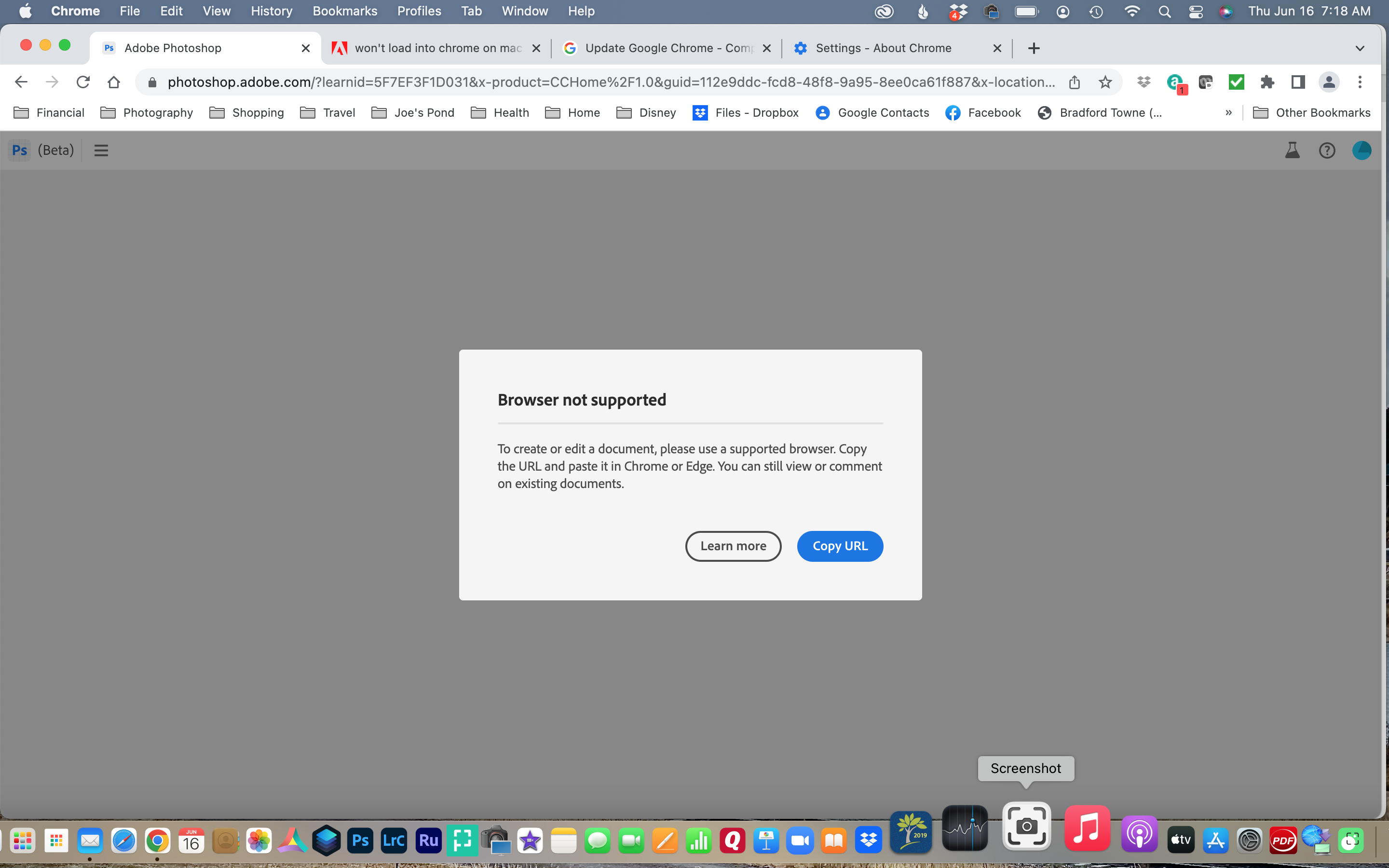 won't load into chrome on mac. running latest upd... - Adobe Product ...