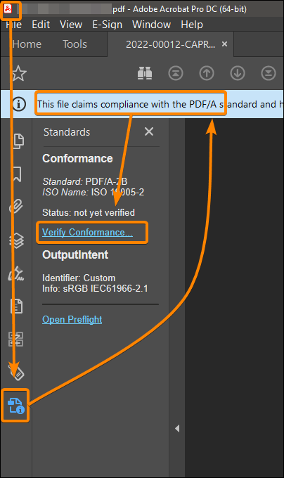 Check compliance pdf/a standard - Adobe Product Community - 13019423