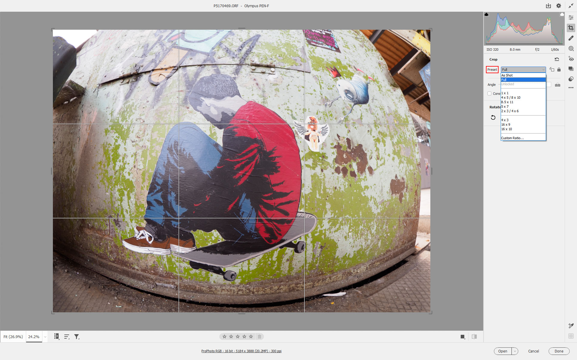 Solved: Olympus ORF files open smaller than actual size? - Adobe ...