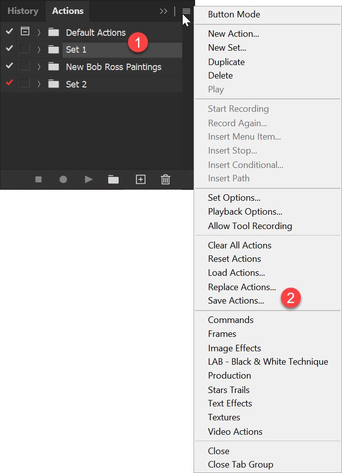 Unable to save Photoshop 2021 Actions - Adobe Product Community - 13025889