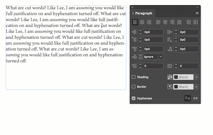 to design test on indesign and align text without ... - Adobe Community ...