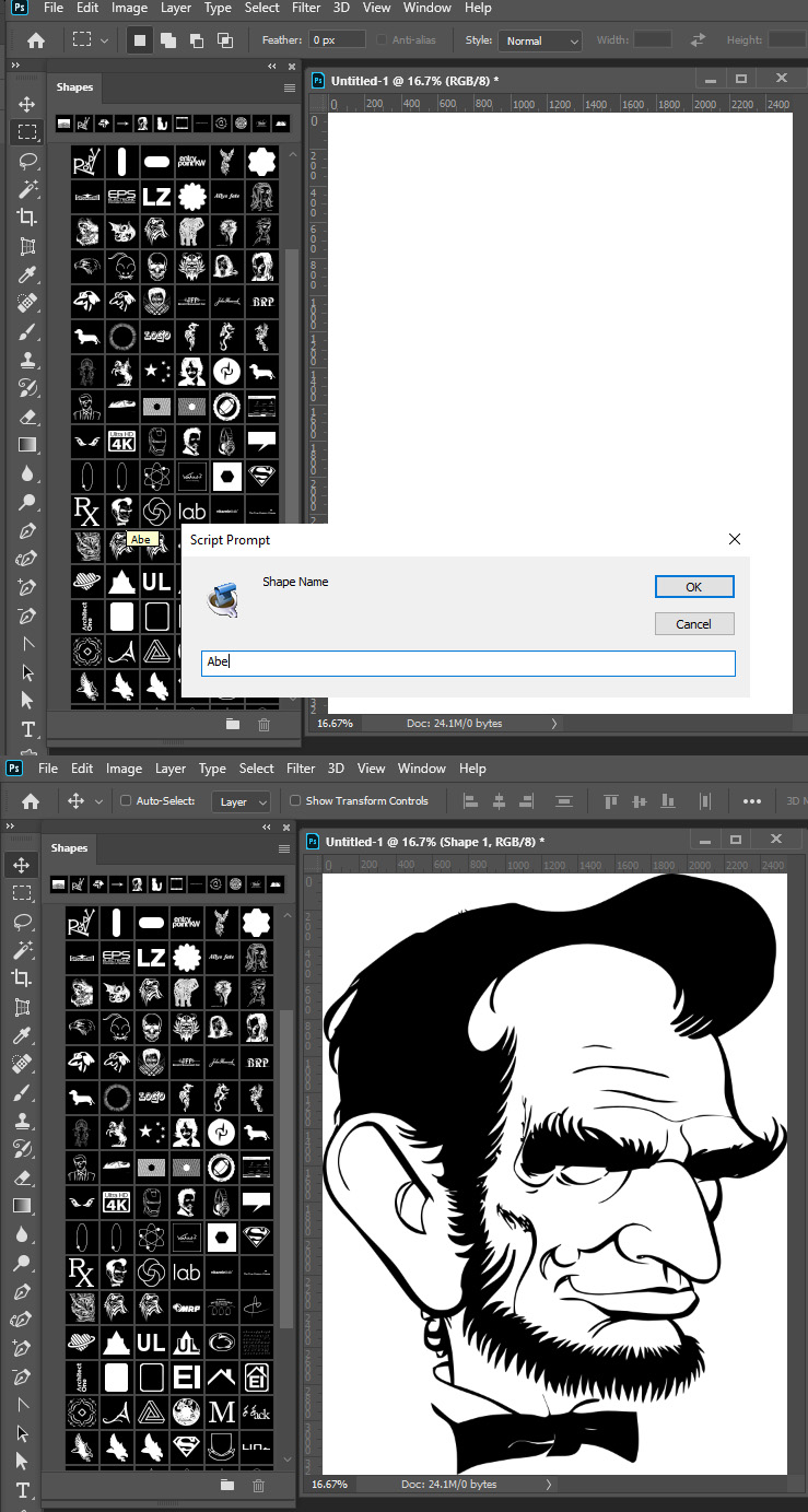 Custom shape list in latest version of Photoshop. - Adobe Product ...