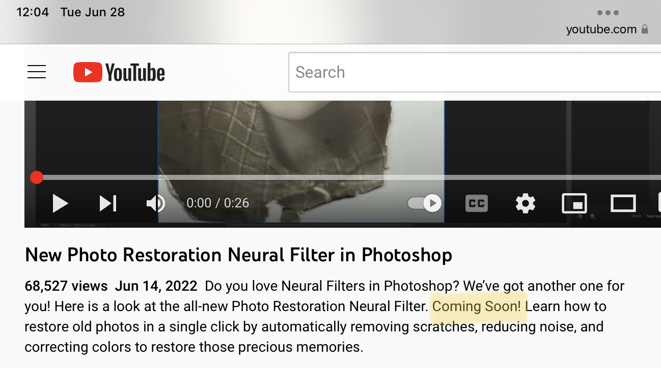 Solved: Photo restoration [Neural Filter] - Adobe Product Community ...