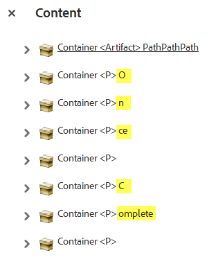 Containers split into separate letters - Adobe Product Community - 13036550