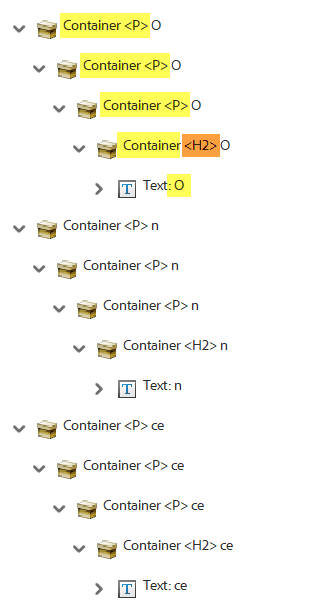 Containers split into separate letters - Adobe Product Community - 13036550