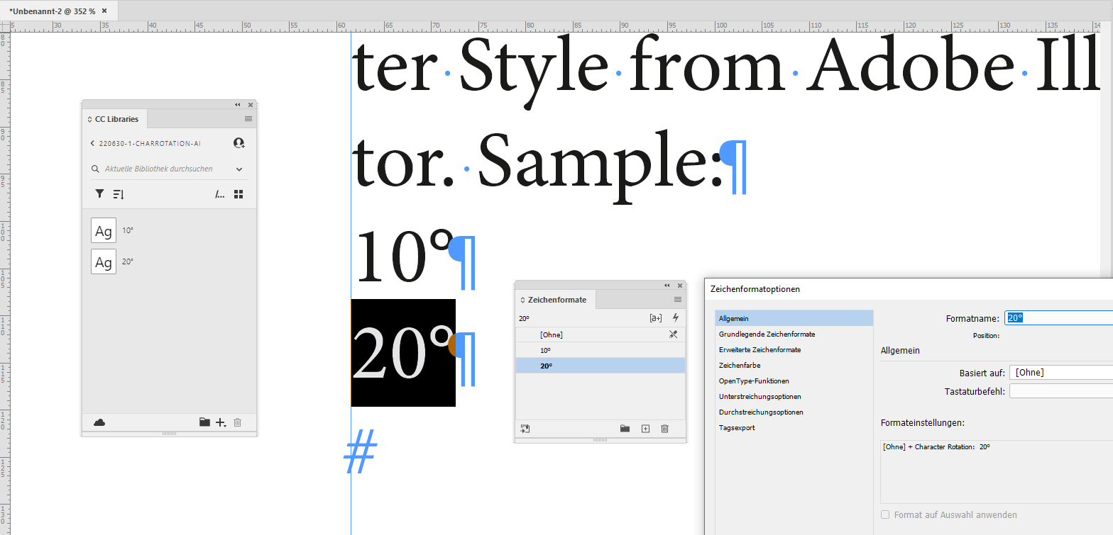 Solved: "Rotate characters" function disappear - Adobe Product ...