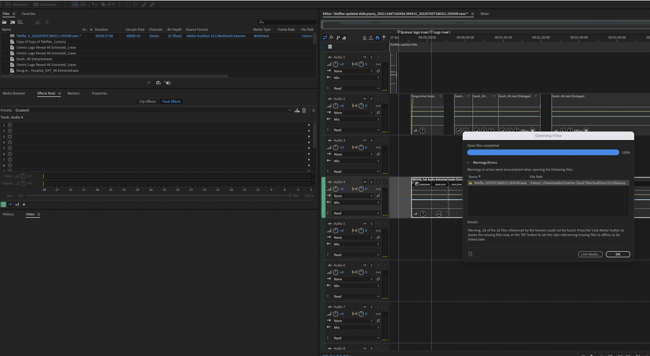 Missing project files plus all previous autosave - Adobe Support Community - 13047279