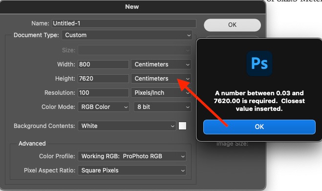 8 Meters x 2.5 Meters wall at 100 DPI - Adobe Product Community - 13049866