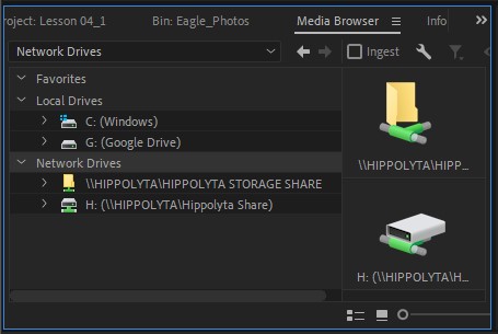 Network drives not showing in media browser - Adobe Product Community ...