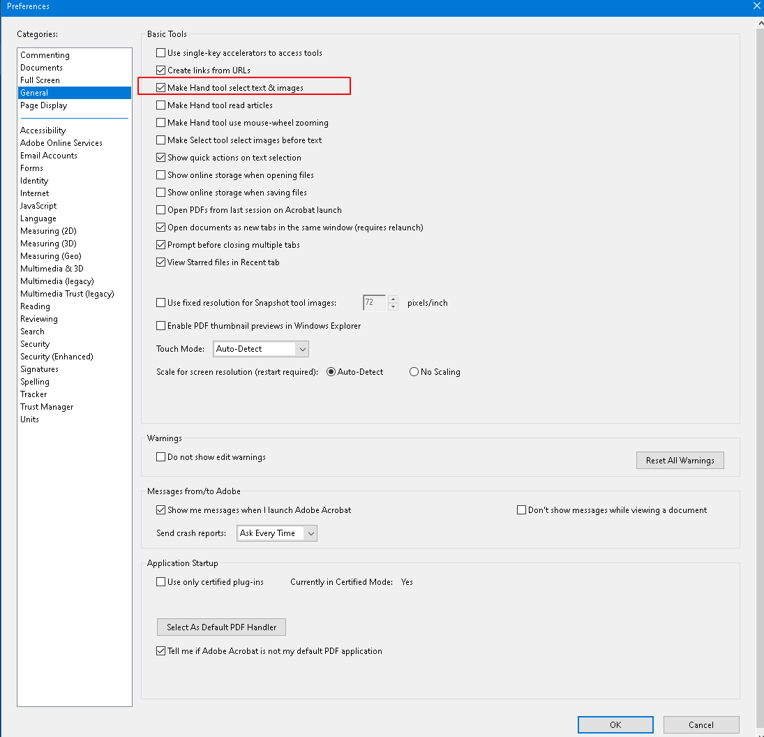 Hand tool no longer allows me to select text - Adobe Product Community ...