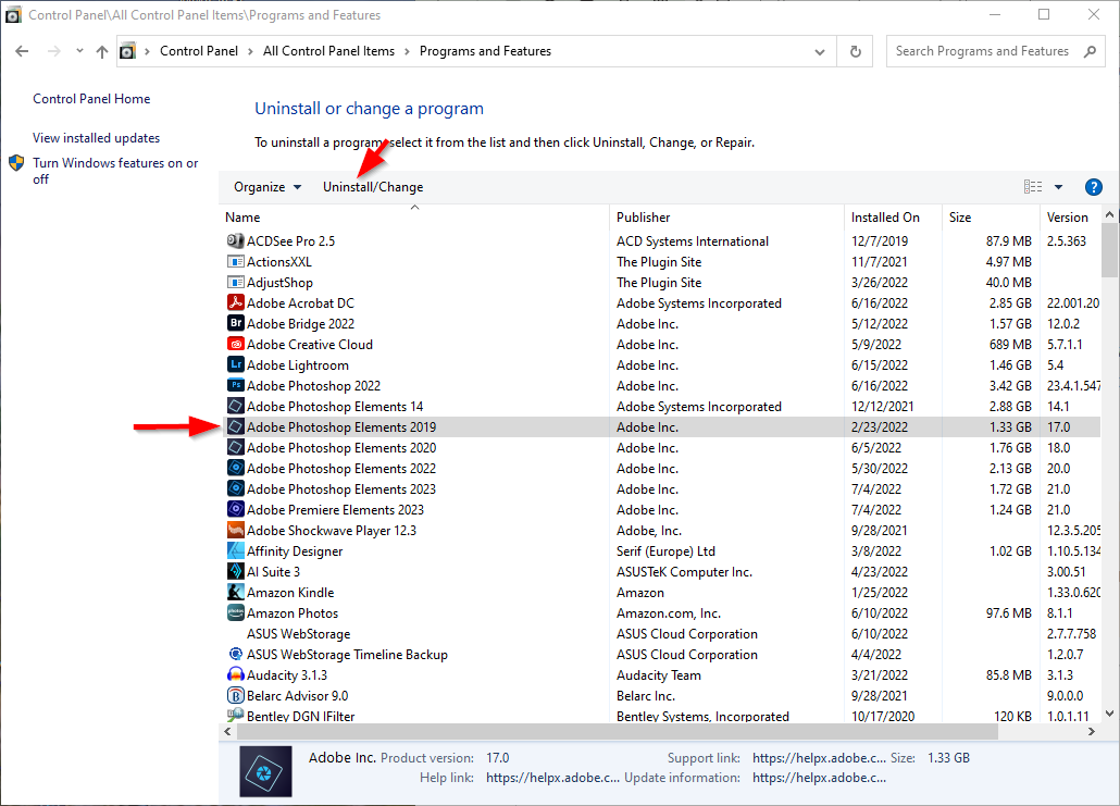 How do I uninstall an old version of Photoshop? - Adobe Community ...