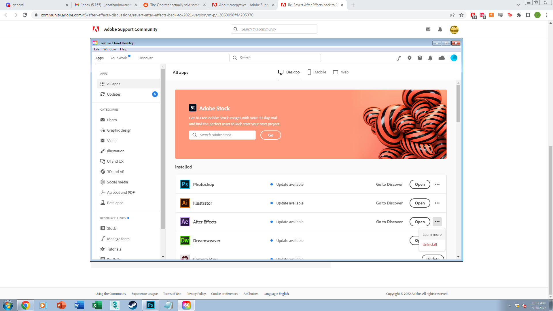 Revert After Effects back to 2021 version - Adobe Product Community - 13059523