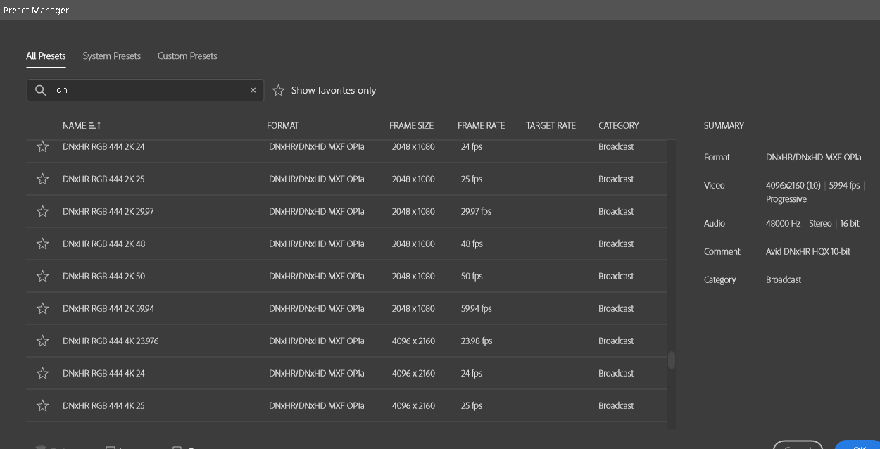 DNxHR 444 10 and 12 bit Support - Adobe Product Community - 13068769