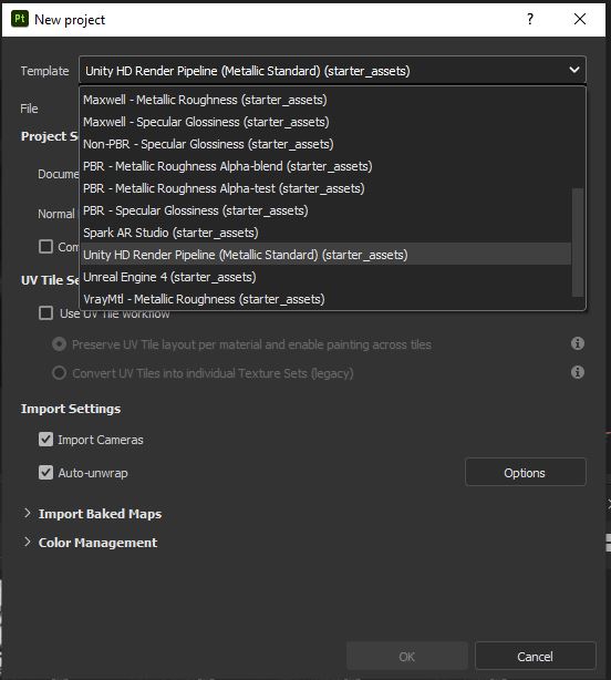 What template should I choose to use it in Unity U... - Adobe Product ...