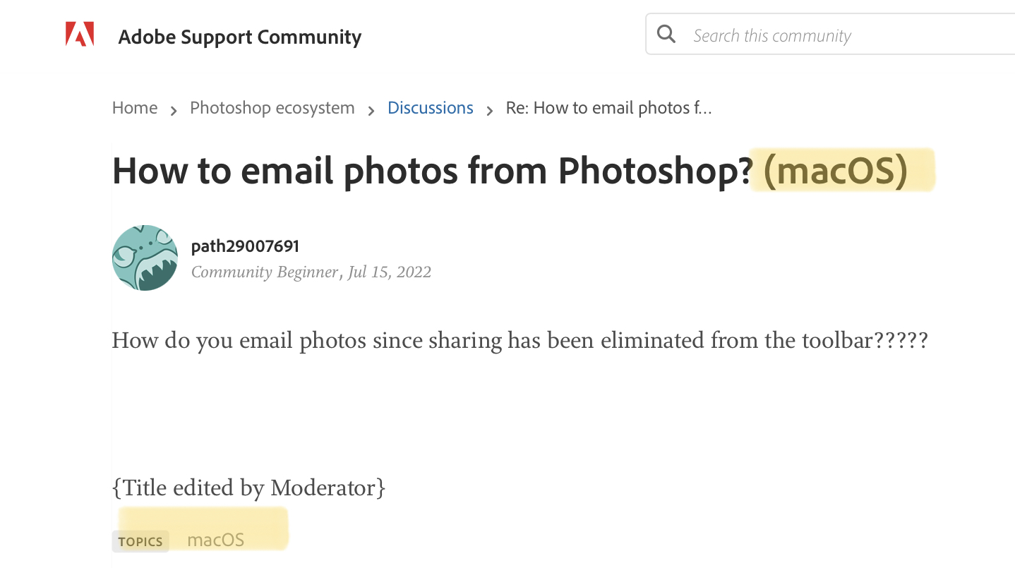 How to email photos from Photoshop? (macOS) - Adobe Product Community ...