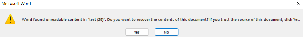 Unreadable Content Docx Error Message - Adobe Community - 13076417