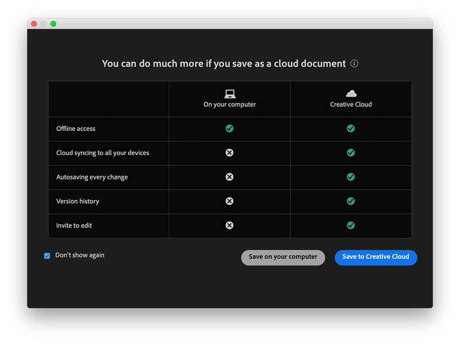 Solved: Turning off Save to Cloud as default - Page 2 - Adobe Community - 13076982