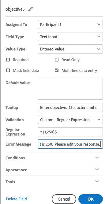 Solved Limit Alphanumeric Characters For A Field Custom Adobe