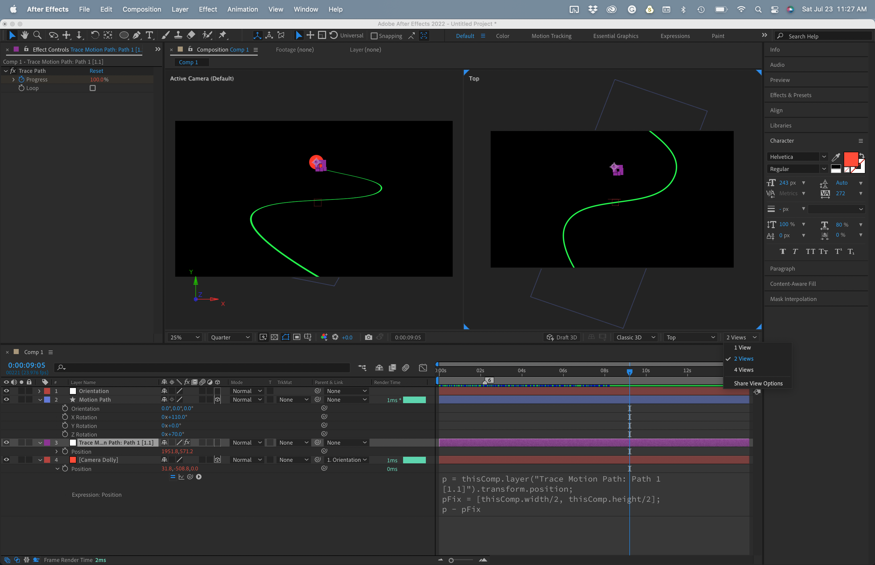 Split composition panel vertical, to have 2 views ... - Adobe Product ...