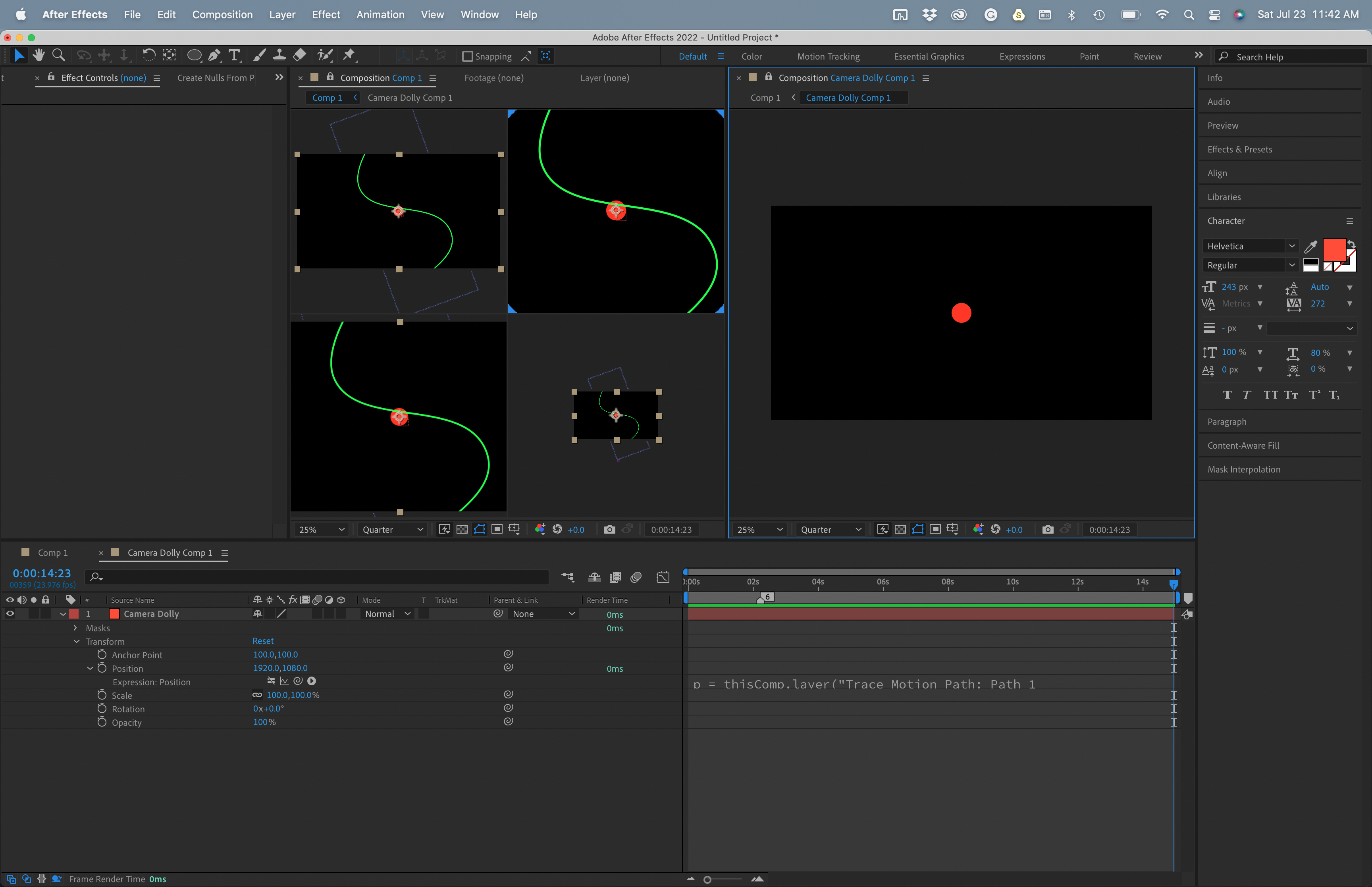 Split composition panel vertical, to have 2 views ... - Adobe Product ...