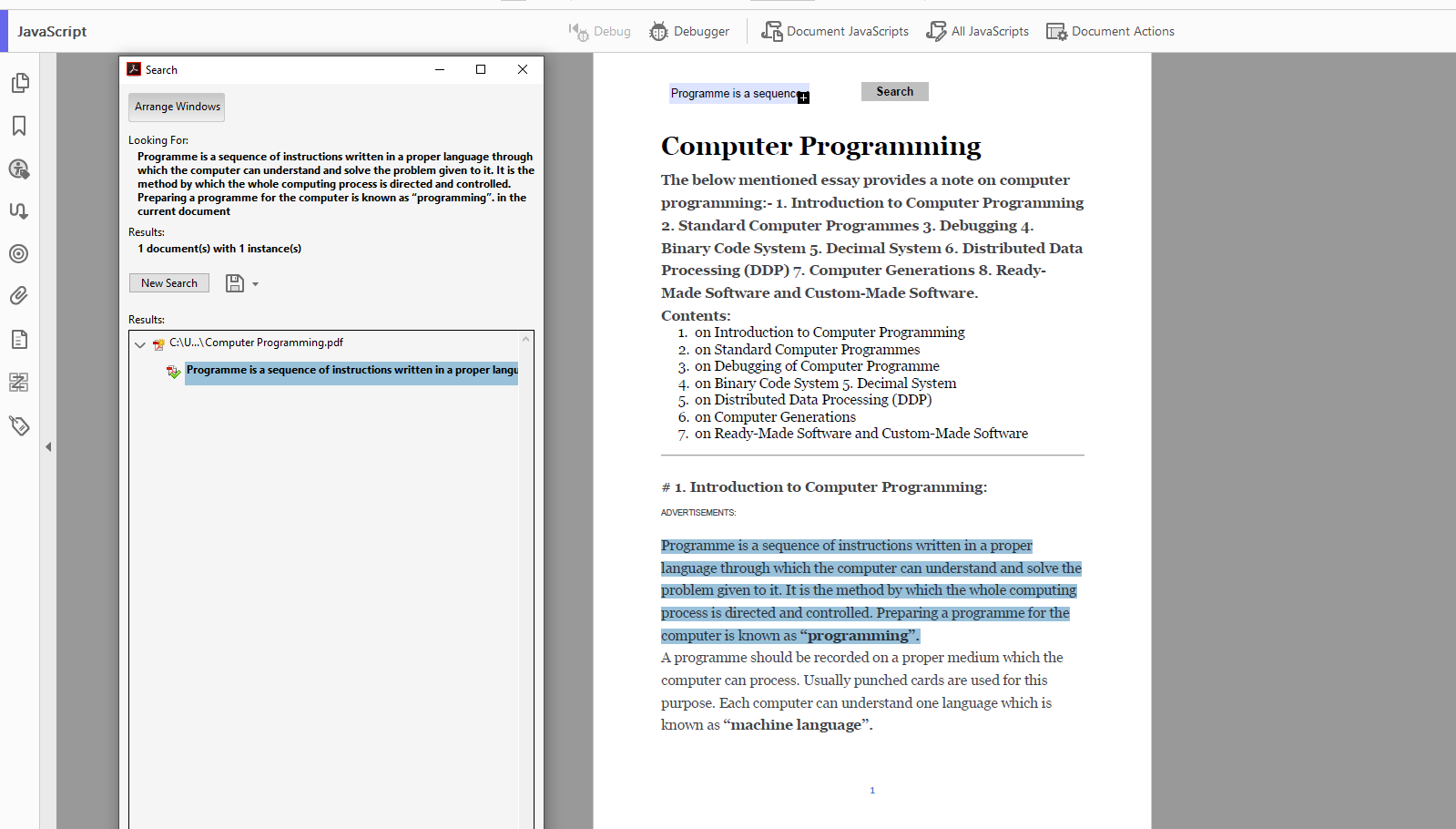 find paragraph in pdf or find multi line in the p... - Adobe Product ...