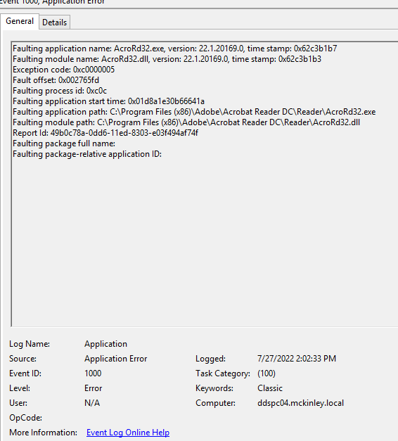 AcroRD32.EXE application crashes on Windows 8.1 - Adobe Product ...