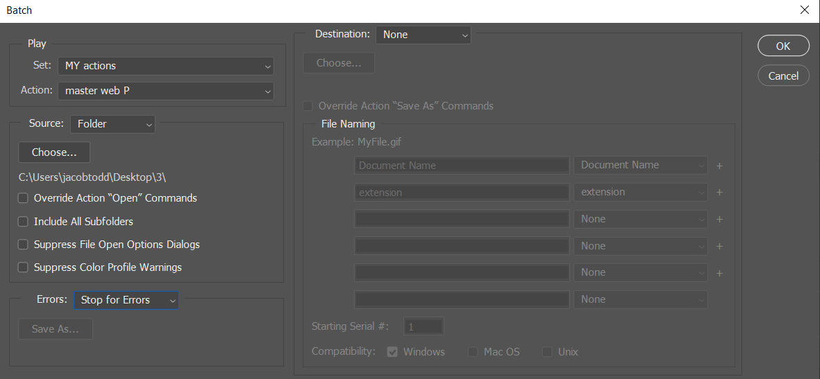 Batch Processing and Supressing PDFs from opening? - Adobe Support ...