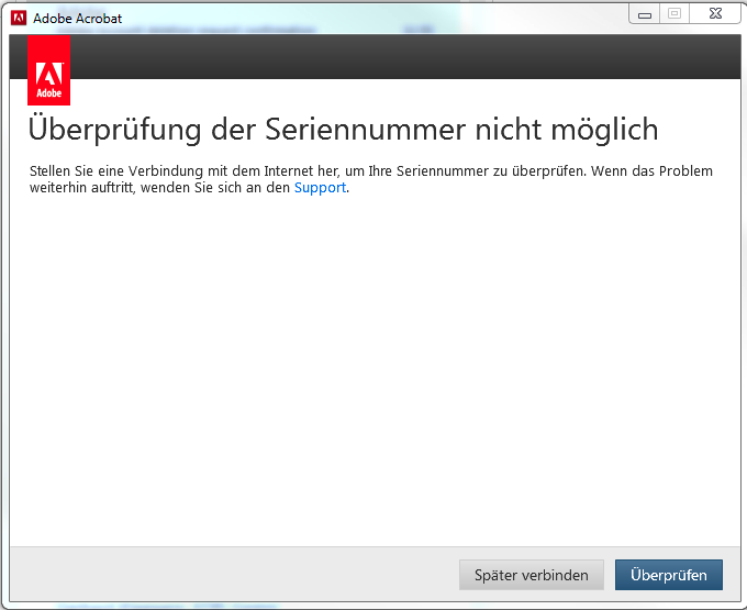 Adobe Acrobat DC: Überprüfung der Seriennummer nic... - Adobe Product ...
