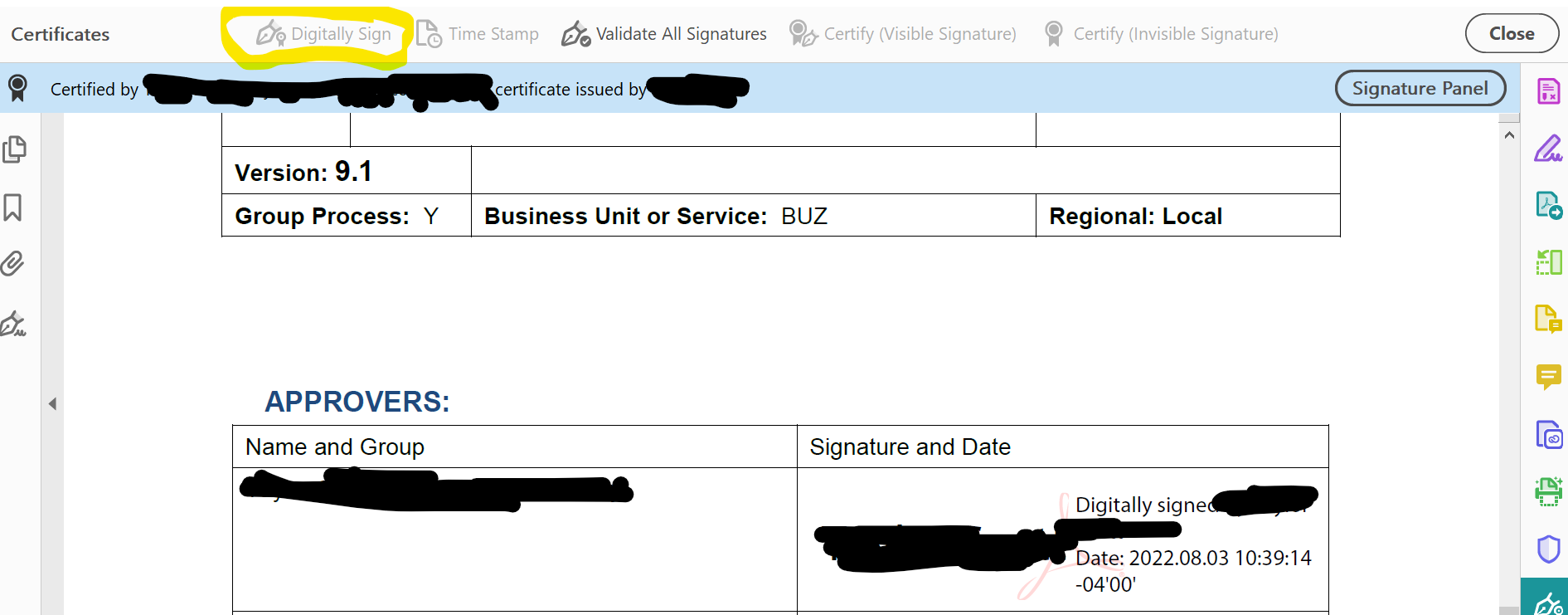 Digitally Sign is greyed out after 1 person signs ... - Adobe Product ...