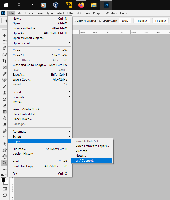 Scan "images from device" missing from import - Adobe Community - 13125477