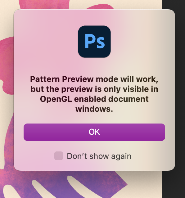 Pattern Preview OpenGL enabled document windows - Adobe Community - 13136067