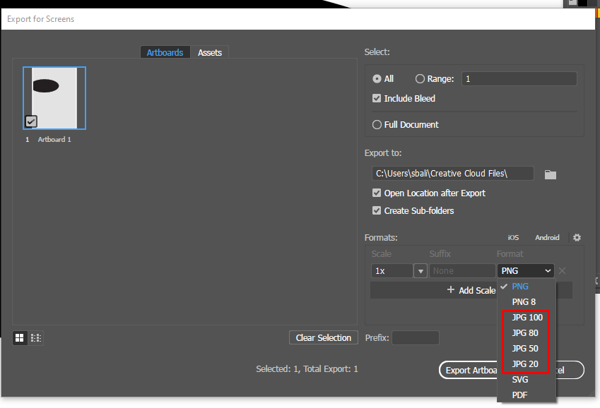 Rough Edges on JPEG with new "Export for Screens" ... - Adobe Product ...