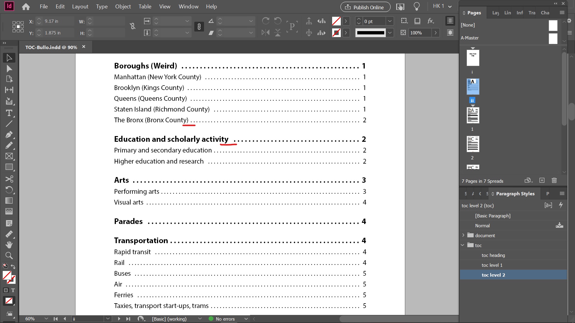Solved: table of contents - Adobe Product Community - 10844805