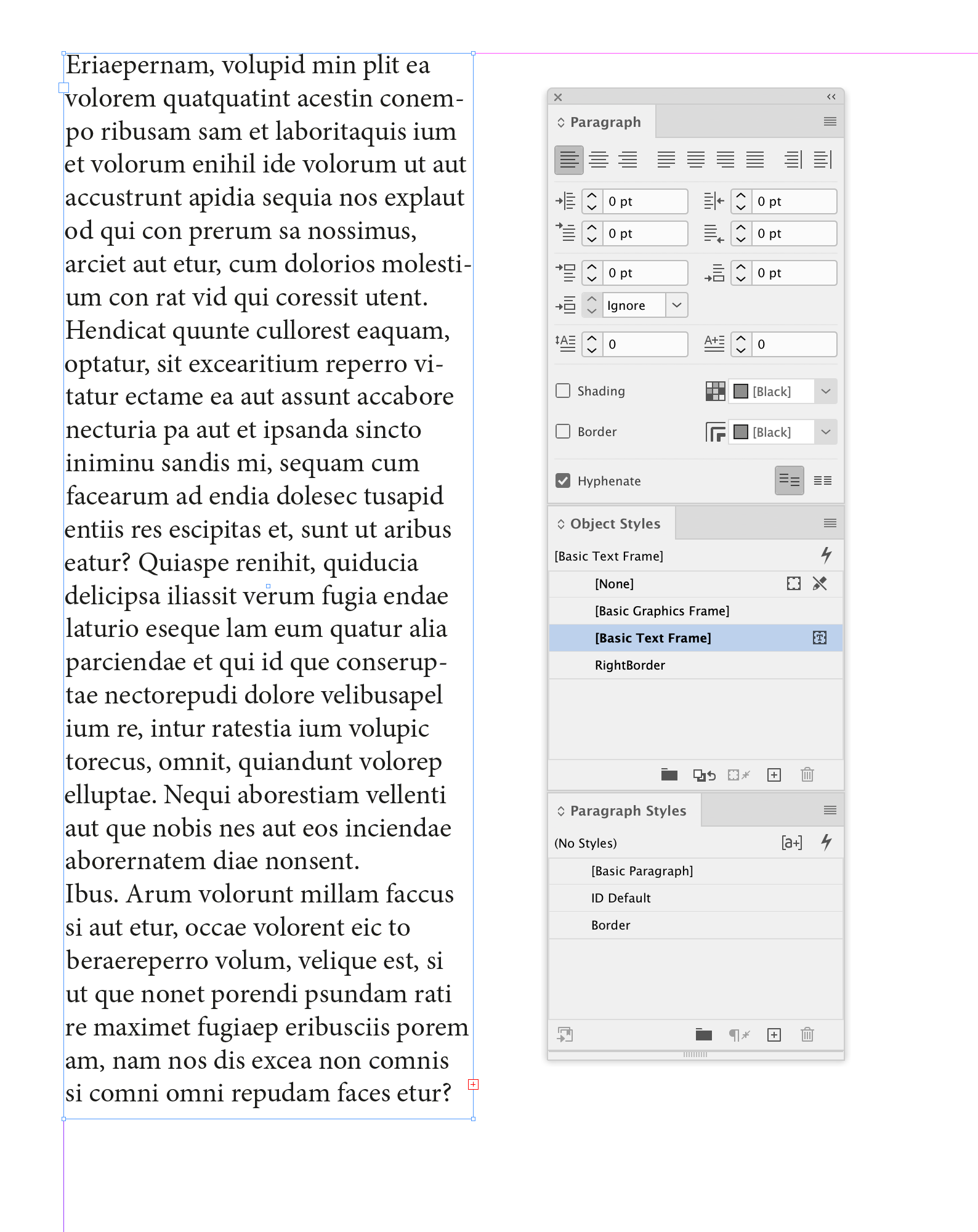 Text frame with a left or right side border only..... - Adobe Product ...