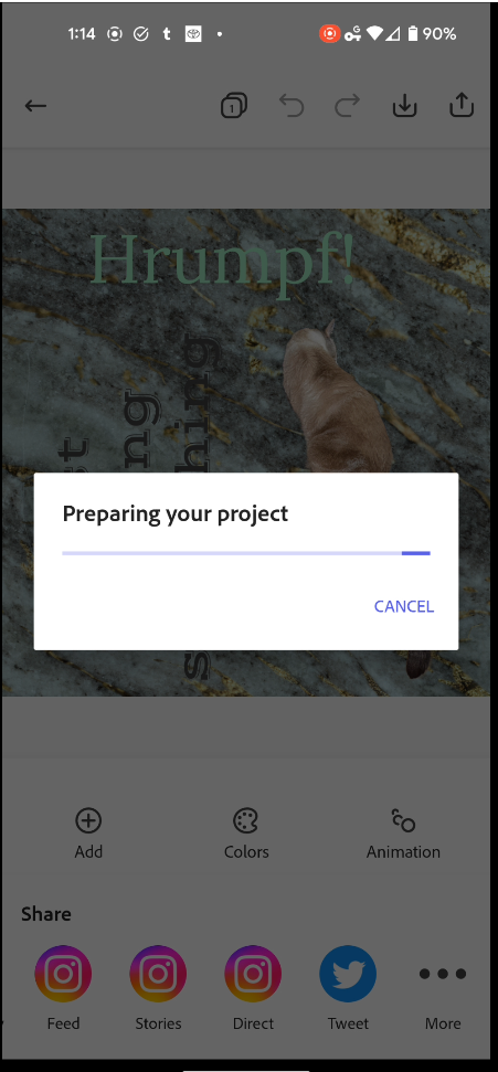 August 25 Express update broke share - Adobe Community - 13171240