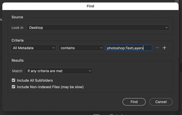 Quick way to determine if PSD has text layers - Adobe Community - 13179161