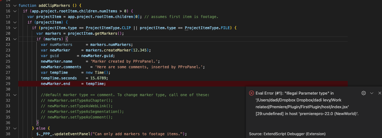 Solved Extendscript Plugin Not Able To Set End Marker Adobe
