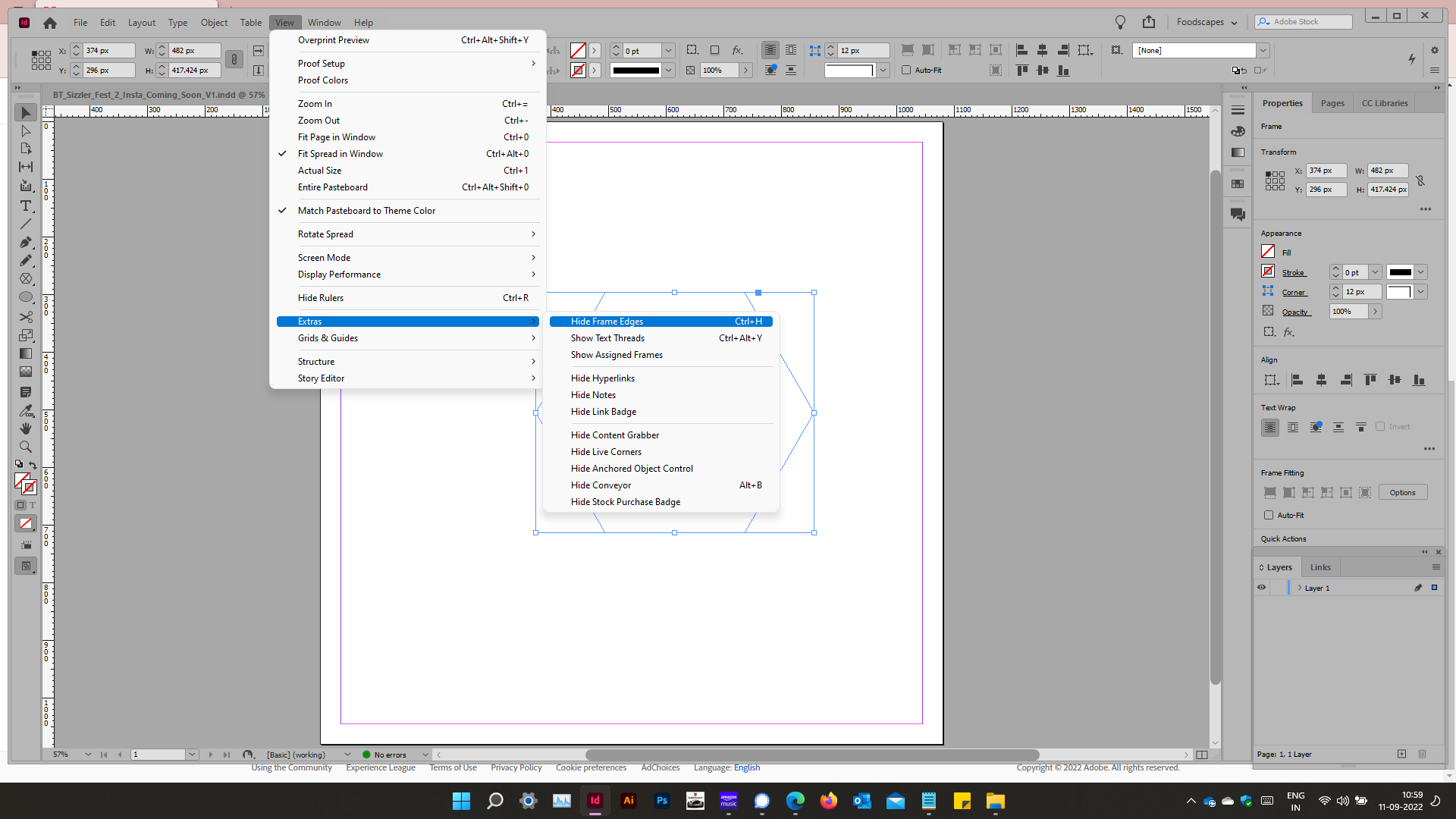 Frame tool not displaying properly. - Adobe Product Community - 13191560