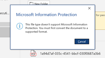 Microsoft Information Protection error when conve... - Adobe Product ...